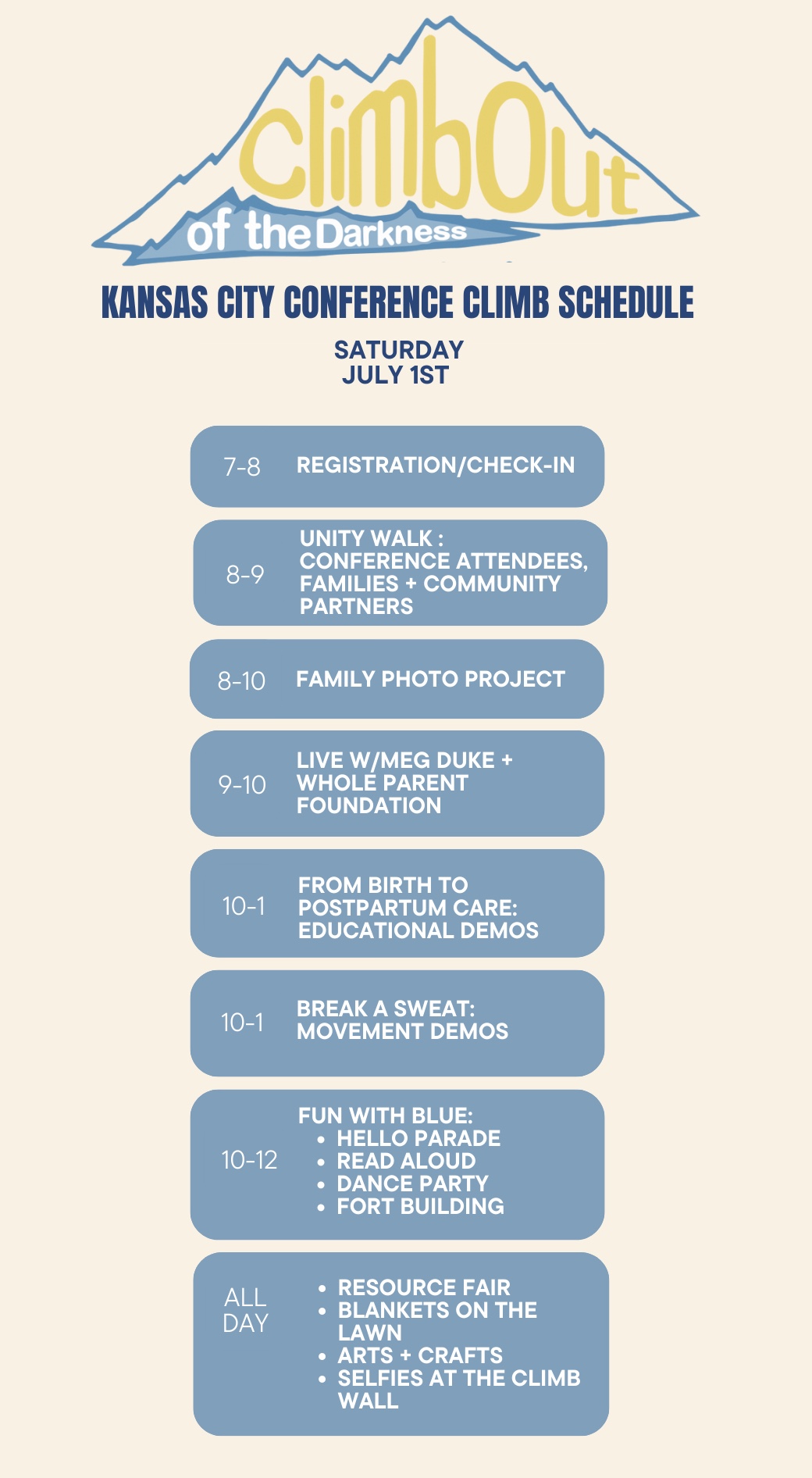 Climb Out 2023 Official Schedule! – Amplify Wellness with Meg Duke